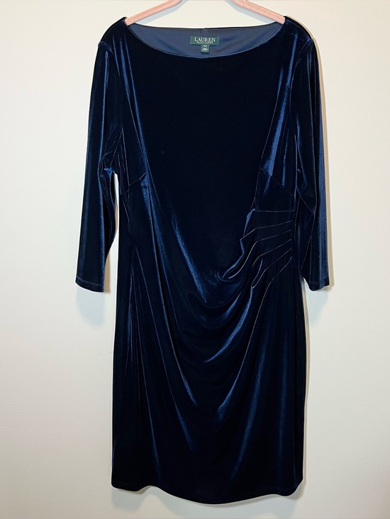 Lauren Ralph Lauren | Dresses | Lauren Ralph Lauren Blue Velvet Boat ...